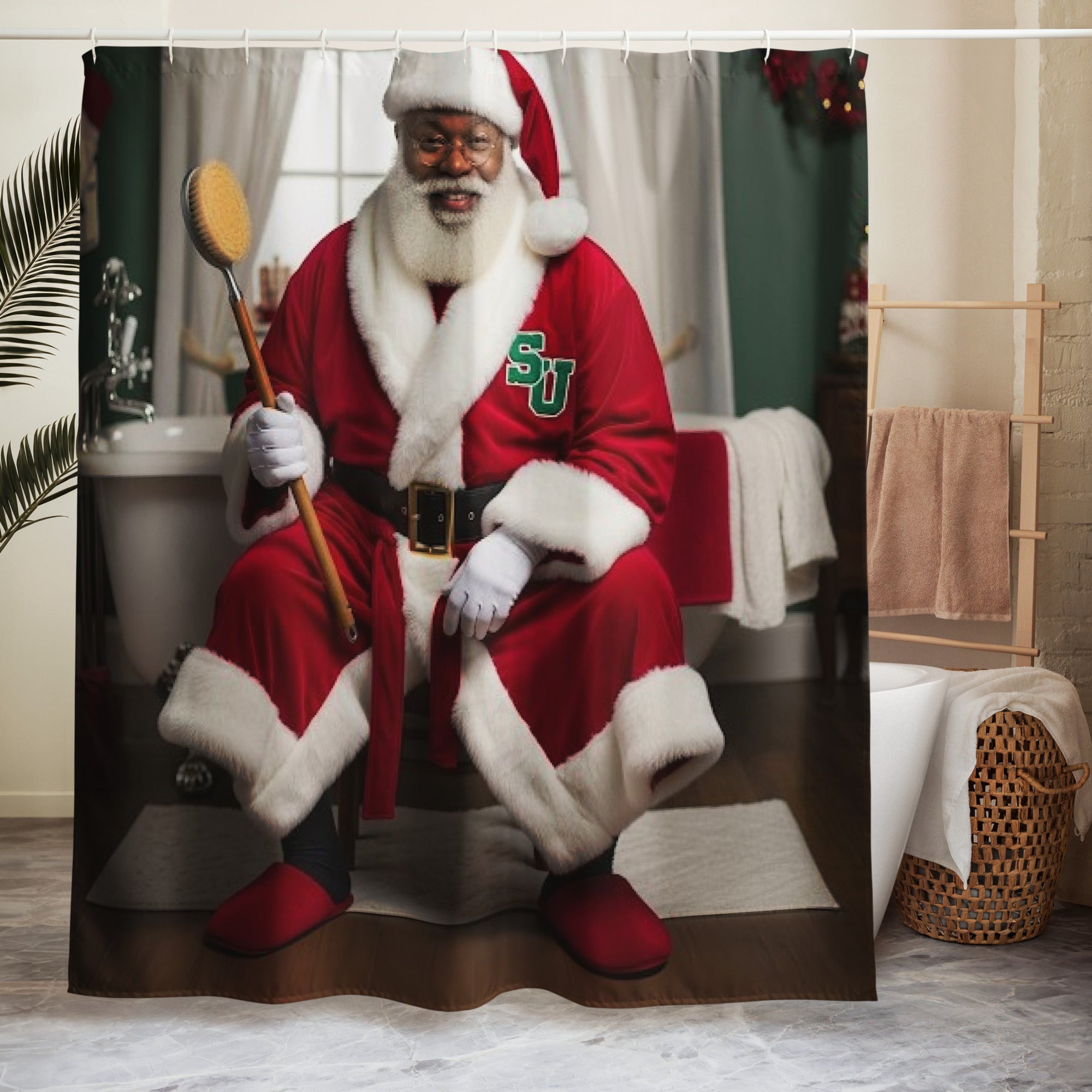 Santa Shower curtain – Santa University